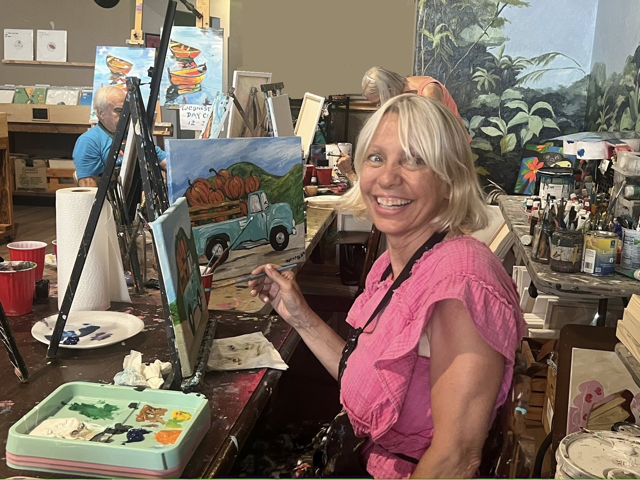 Suzae at Art in Northwood Painting Truck with Fellow Artists - Suzae ...