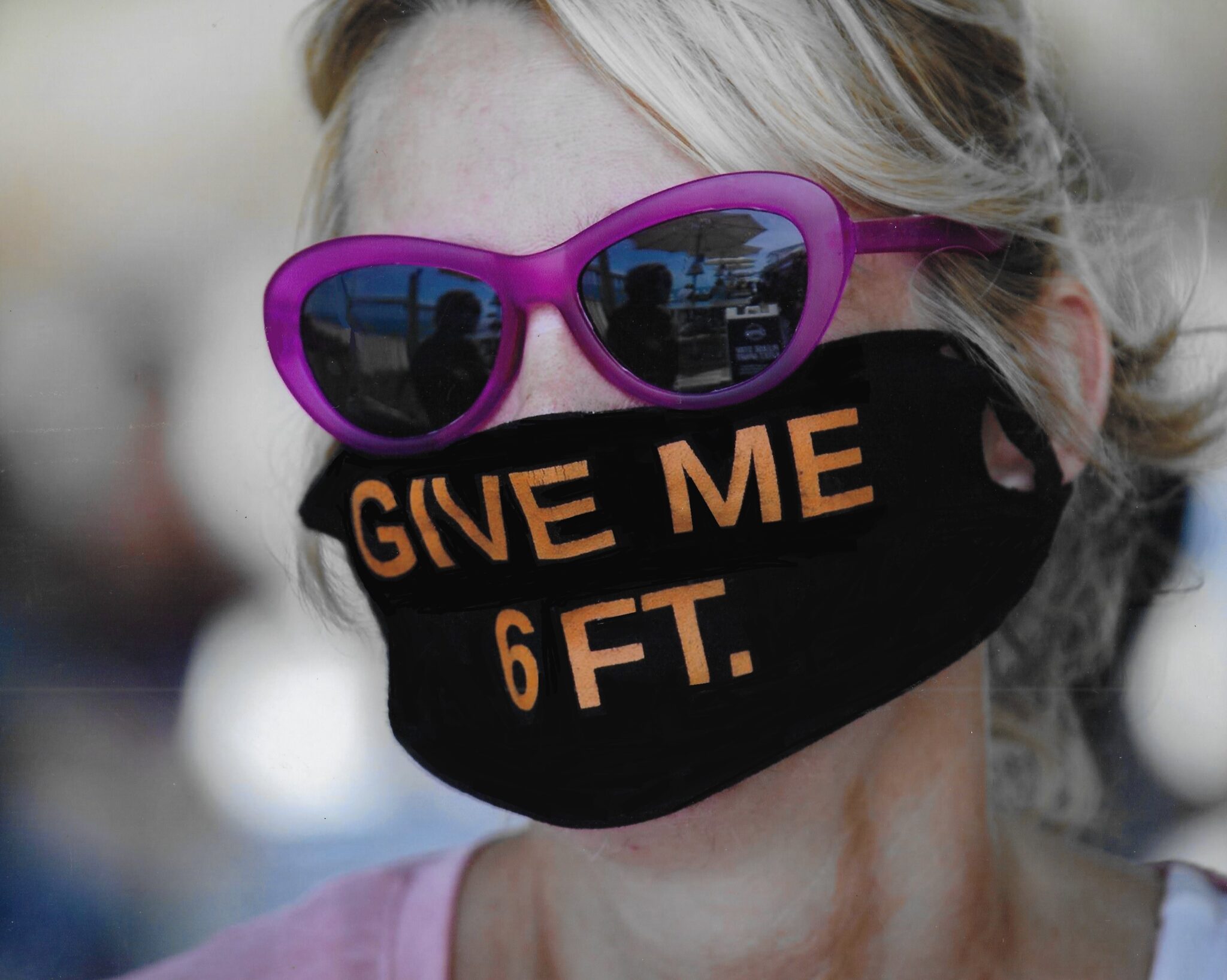 Suzae Wearing Mask From Lake Worth Beach Tee Shirt Company Photo by ...